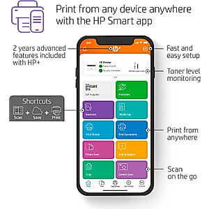 HP Laserjet Compact Wireless Monochrome All-in-one Laser Printer with HP+, Print Copy Scan 3-in-1 for Home Office, 21ppm, Mobile Printing, Wi-Fi, Bonus 6 Months Instant Ink, Lanbertent Printer Cable