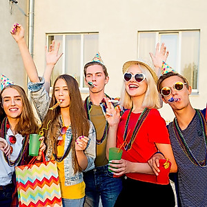 EOBOH Mardi Gras Beads, 12PCS Bead Necklace Party Favors, Metallic 6 Kinds of 33" Beaded Necklaces Costumes Stuff, Festival Parade Throw Accessory Sets for Mardi Gras Celebrations Decorations