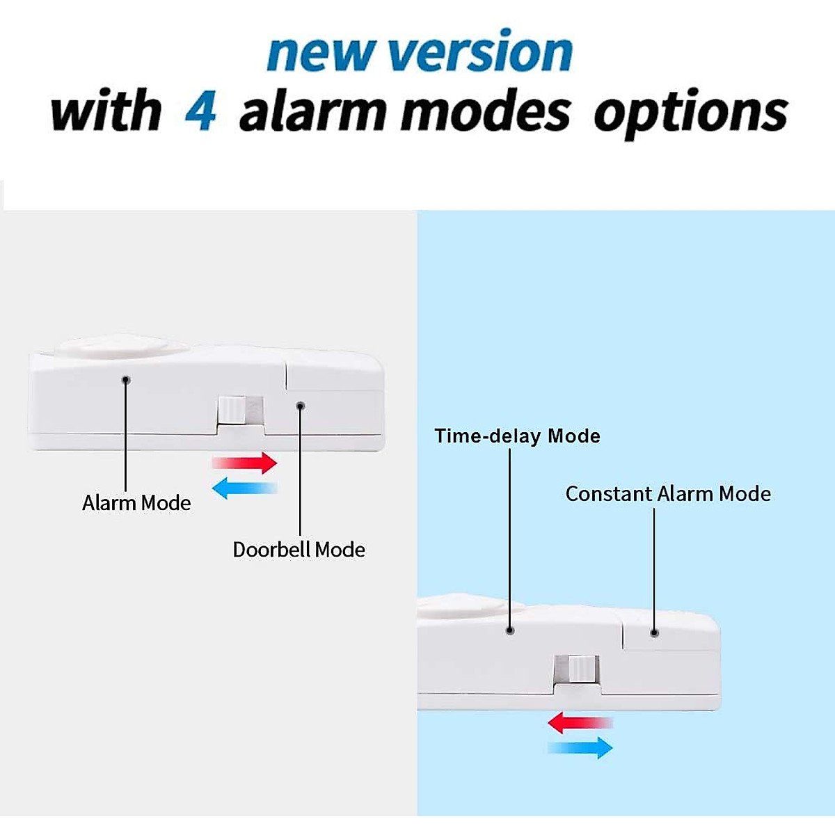 WSDCAM Door and Window Alarm for Home Wireless Alarm Security System Magnetic Alarm Sensor Close Door Reminder Loud 110 dB, 4-in-1 Mode Window Alarms 10 Pack