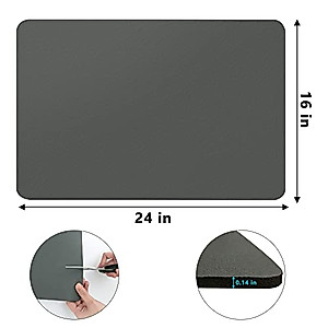 16" X 24" Coffee Mat for Countertops : Super Absorbent Versatile Coffee Bar Accessories for Coffee Makers, Espresso Machines, and Dish Drying, Black