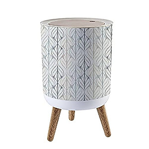 LGCZNWDFHTZ Small Trash Can with Lid for Bathroom Kitchen Office Diaper Seamless Inspired by Retro wallpapes Pastel Colors Bedroom Garbage Trash Bin Dog Proof Waste Basket Cute Decorative