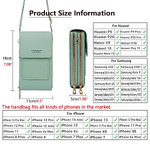 PORT&LOTUS Crossbody Bags for Women Cell Phone Purse Wallet Ladies Small Women's Handbags PU Leather Shoulder Bags Card Holder Green 2