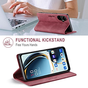 HAII Case for OnePlus Nord N30 5G 2023,PU Leather Folio Flip Wallet Case with Card Holster Stand Kickstand Magnetic Closure Shockproof Phone Cover for OnePlus Nord N30 5G 6.72 inch 2023 (Red)