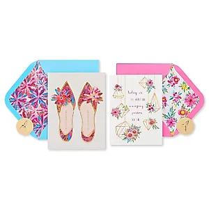 Papyrus Birthday Cards for Her, Shoes and Terrarium (2-Count)