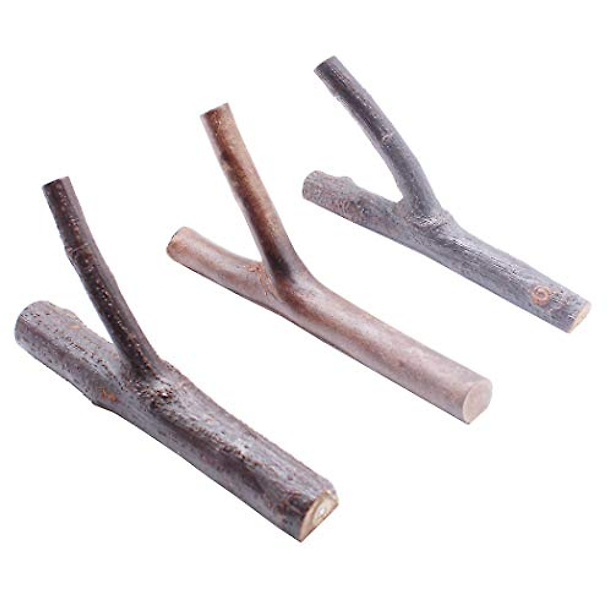 Gullor 3 PCS Natural Wooden Coat Hooks,Vintage Real Wood Tree Branch Wall Hook, Key Holder, Coat Hook,Strong Suction Hooks.