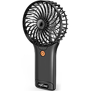 Yucime Portable Handheld Fan Desk Fan, Powerful Personal Fan 4 Adjustable Speed USB Recharging Battery Operated Mini Fan with Makeup Mirror for Stylish Girl Kids Women Men 1 Count (Pack of 1)