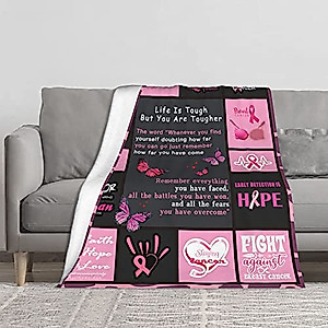 RESPRO Breast Cancer Blanket Gifts for Women,Get Well Soon Blanket Gifts for Women, Survivor Thoughtful Gifts for Breast Cancer Patients Women,Cancer Awareness Comfort Gifts,50x60 Inch