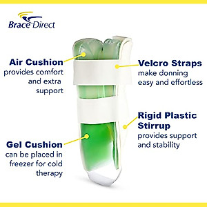 Gel Air Ankle Stirrup Brace & Splint for Ankle Support with Swelling, Inflammation, Acute Ankle Injuries & Chronic Instability by Brace Direct