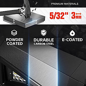 EYOUHZ Front & Rear Bumper with Spare Tire Carrier Compatible with 2007-2018 Jeep Wrangler JK JKU Unlimited w/Winch Plate, Paintable Armor, License Plate Bracket, Hitch Receiver, LED Lights & D-rings