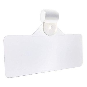 25 Clear Plastic Wire Shelf Label Holders for Adhesive Labels, Professional Display Retail Price Tag Ticket Hanger Clips, Snap On Pantry Sign Label Holder for Wire Shelves & Baskets (3" W x 1.25" H)
