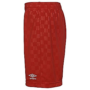 Umbro Kids' Checkered Short, Red, Medium