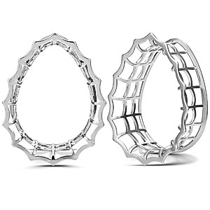 PUNKYOUTH 2PCS Double Flared Ear Gauges Hollow Spider Web Plug Tunnels For Stretched Ears Brass Saddle Expander Piercing Jewelry 0g-1"