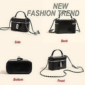 YXBQueen Purses for Women Trendy Bag Box Purse Shoulder Bag Black Purse Crossbody Bags MINI