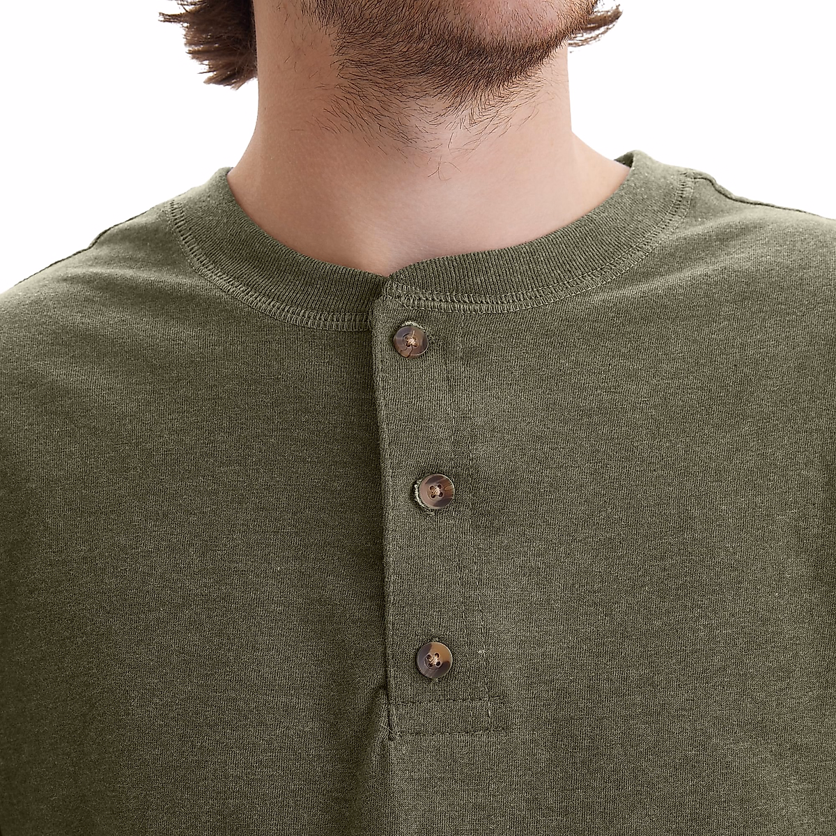 Hanes Mens T-shirts, Beefyt Cotton Long Sleeve Henley, Camouflage Green Heather, XX-Large US