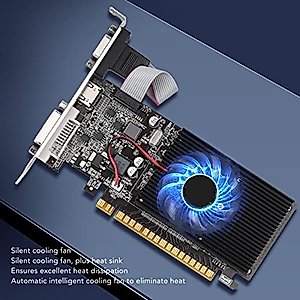 VBESTLIFE GT210 Graphics Card, 1G DDR3 64bit 589 500MHz Frequency GT210 Computer Graphics Card, Support HDMI, VGA, DVI Ports, for Office Computer