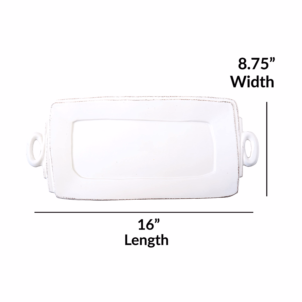 Vietri Lastra White Collection Italian Serveware Sets (Handled Rectangular Platter)