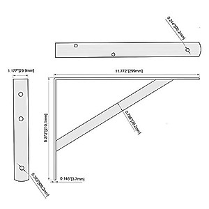 HOME MASTER HARDWARE Heavy Duty Shelf Brackets 12 x 8 inch Metal Shelves L Supports 90 Degree Triangle Wall Mount Angle Bracket for Floating Shelving with Screws, White 10-Pack