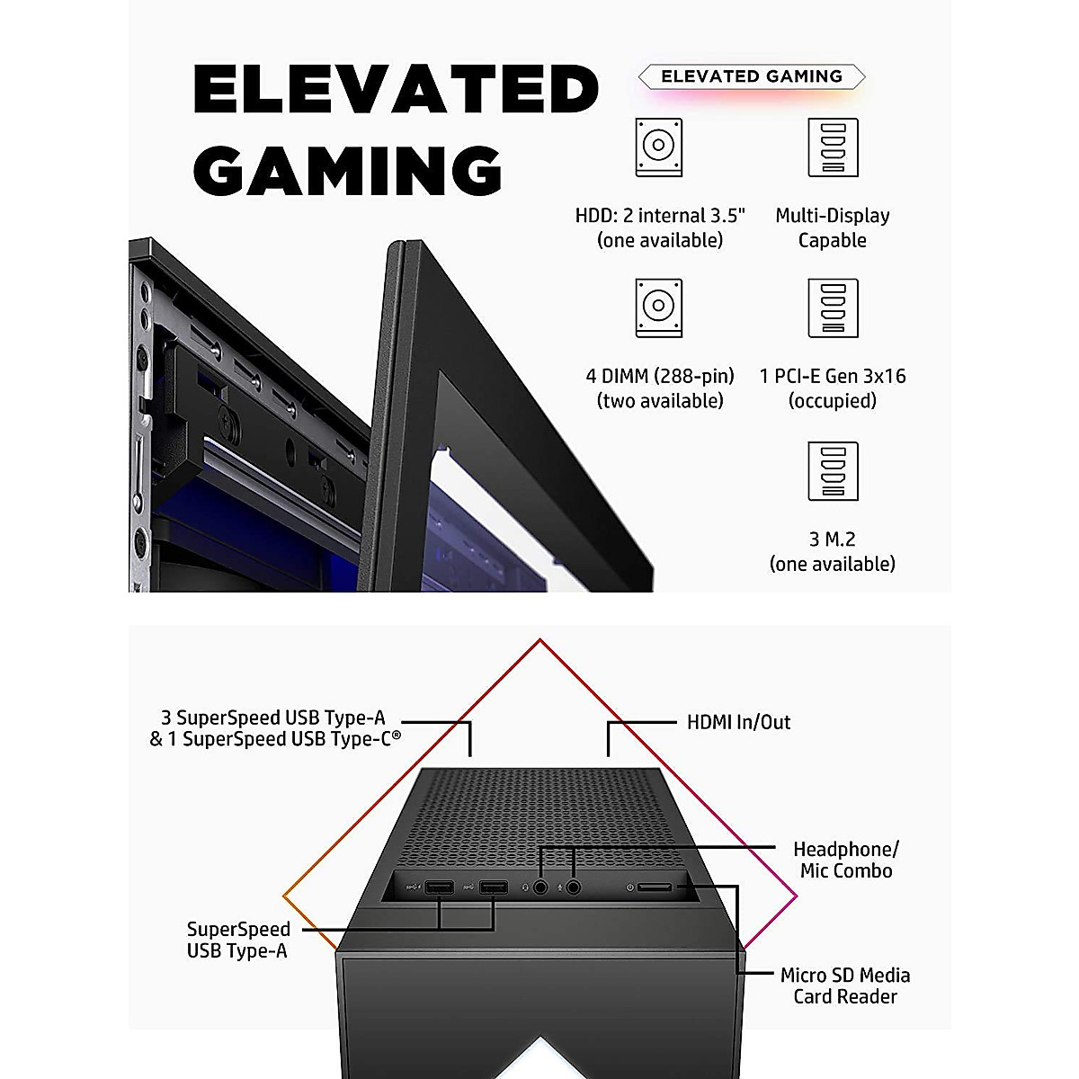 HP OMEN 30L Desktop GT13-0380t Core i9-10850K 16GB Hyperx RGB DDR4 1TB NVMe RTX3090 W10PRO64