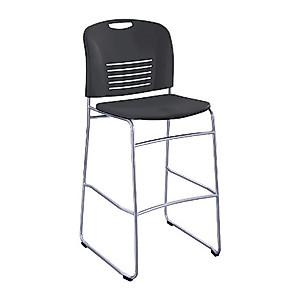 Safco Products Vy Bistro Height Sled Base Chair, Black
