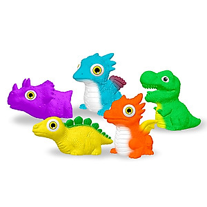 Dinosaur Toy Auto Flashing Dinosaur Model Glowing Figures Bath Toy Playset 5 pcs