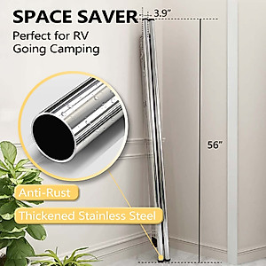 URYAN 79 Inches Stainless Steel Clothes Drying Rack, Heavy Duty Laundry Drying Rack Folding Indoor Outdoor, Portable Drying Rack Clothing, Free-Standing Laundry Stand with 20 Windproof Hooks