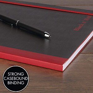 Black n Red Casebound Flexible Cover Notebook, Large, Black, 72 Ruled Sheets, Pack of 1 (400110478)