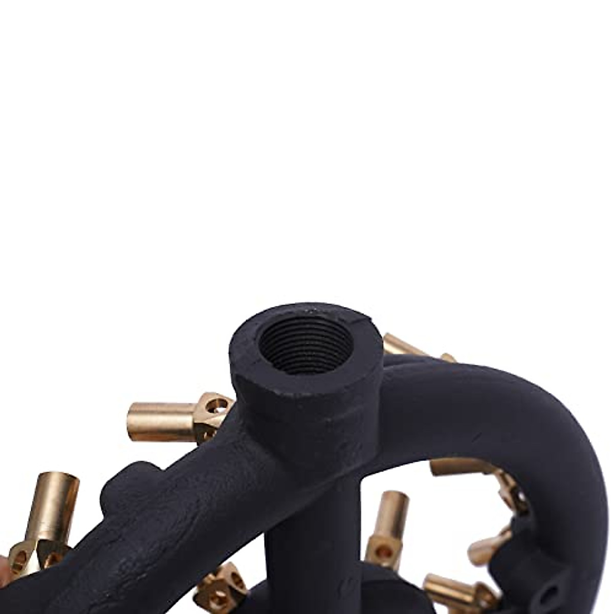 TFCFL 32 Tips Natural Gas Jet Burner, 176,000 BTU Round Shape Nozzle Jet Cast Iron Body with Brass Tips for Chinese Wok Range Grilling Stir Fry