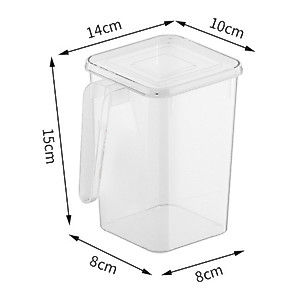 Cyrank 2Pcs Refrigerator Organizer Box, Refrigerator Side Door Storage Box with Lid Fruit Vegetable Containers Clear Plastic Fridge Side Door Storage Box Set for Kitchen