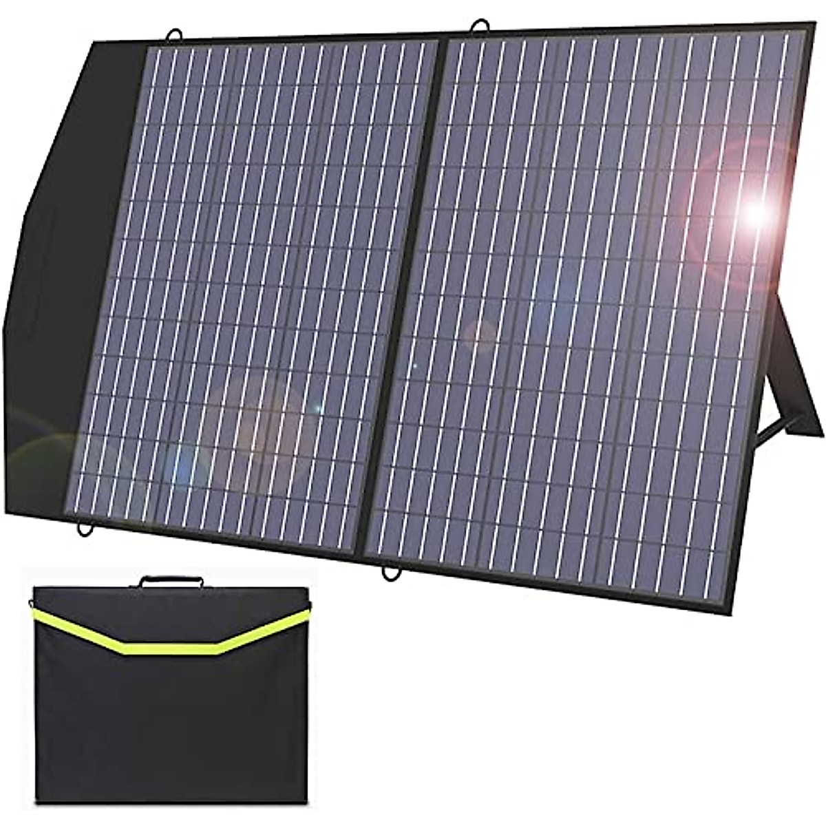 Foldable 100W Solar Panel, Portable Solar Module for Portable Power Station and Solar Generator High Performance Battery Pack for Camping Garden Laptop