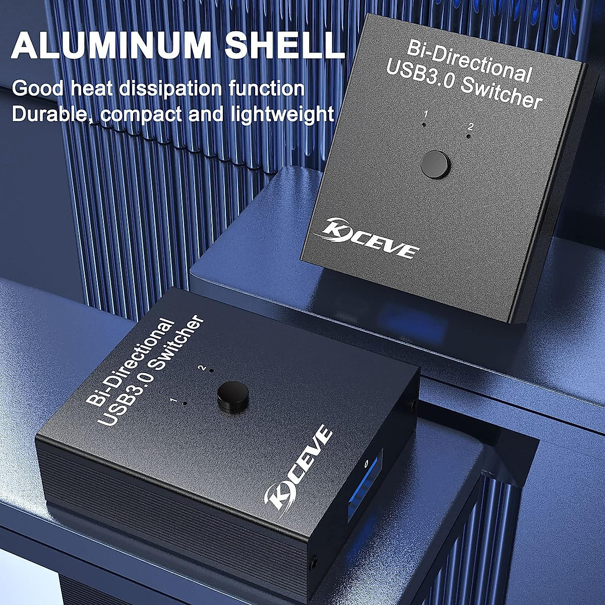 USB 3.0 Switch Selector, Bi-Directional USB Switch 2 in 1 Out / 1 in 2 Out, MLEEDA USB Switcher for 2 Computers Share Keyboard Mouse Scanner Printer