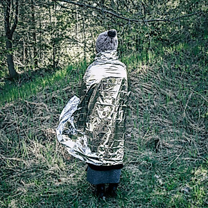 C CRYSTAL LEMON Emergency Blankets, 6 Pack Emergency Thermal Blanket, Survival Blanket for First Aid Kit, Camping, 82x52inch Insulated Foil Emergency Blanket for Survival, Preparedness Supplies