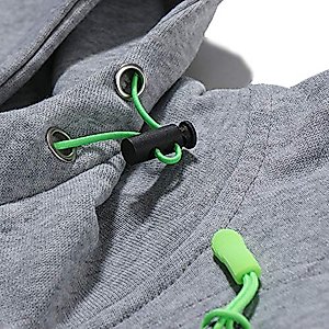 Mens Zipper Hooded Sweatshirts, Thenlian Mens' Autum Winter Long Sleeve Zipper Patchwork Hooded Sweatshirt Cardigan Tops (Gray, 3XL)