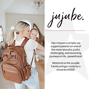 JuJuBe | Million Pockets Vegan Leather Diaper Bag Backpack - Large Travel Backpack for Women | Spice