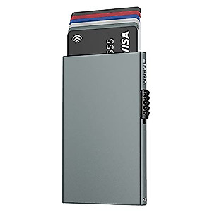 VULKIT Minimalist Credit Card Holder Pop Up Cards RFID Protection Slim Metal Wallet