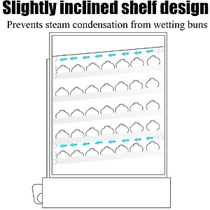 Stainless Steel Bun Steamer,Electric Hot Food Warmer Display Case,Restaurant Bun Warmer,Commercial Bun Steamer (110V)