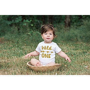 Bump and Beyond Designs Baby-Girls First Birthday Outfit Wild One Leotard White, 12-18 Month