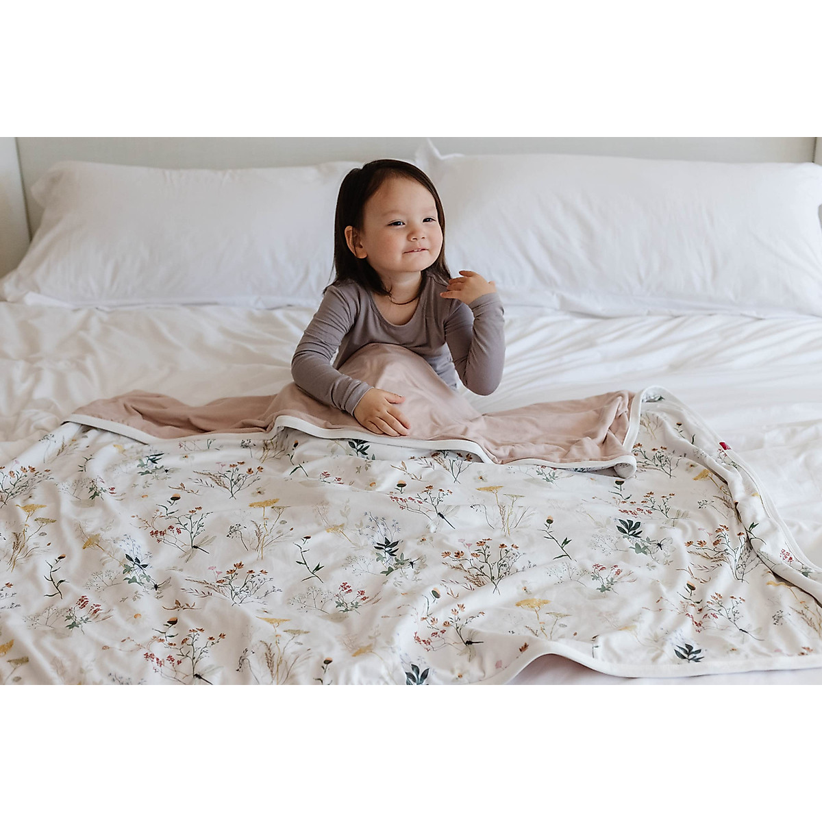 Pobi Baby Premium Baby Blanket, Soft Stretchy Quilt for Babies, Toddlers, Kids (Wildflower)