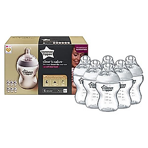 Tommee Tippee Closer to Nature 260 Ml Easivent Bpa-Free Feeding Bottles (Pack of 6)