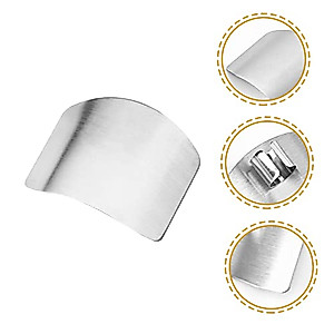 Unomor 4 Pcs Finger Protector Finger Guards for Cutting Hand Held Grater Cutting Protector Food Safety Holder for Grater Stainless Finger Guard Food Grater 304 Stainless Steel Silver