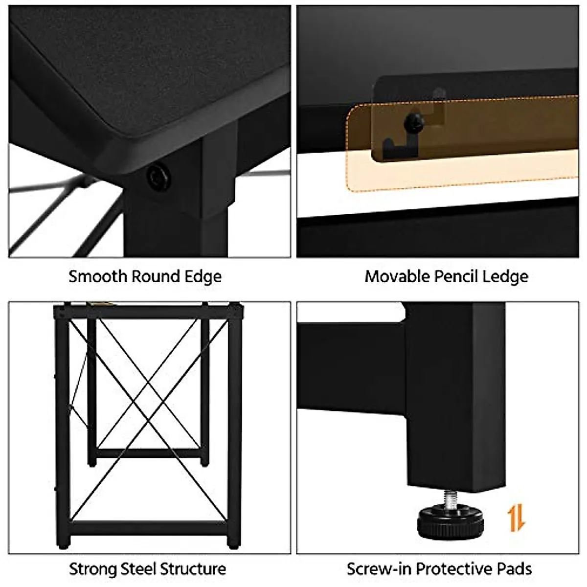 Yaheetech 47"x 24" Drafting Table Drawing/Crafting Table/Desk Art Desk for Artists Tilting Tabletop Basic Drawing Painting Writing Station Studying Desk with Adjustable Tabletop & Pencil Ledge Black