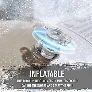 Franklin Sports Arctic Trails 2 Person Snow Tube Snow Sled - Snow Rider- Inflatable Sled- Double Snow Tube - Inflatable Sled- Kids - Youth - Inner Tube- Swim and Snow - River- Heavy Duty , Grey/White