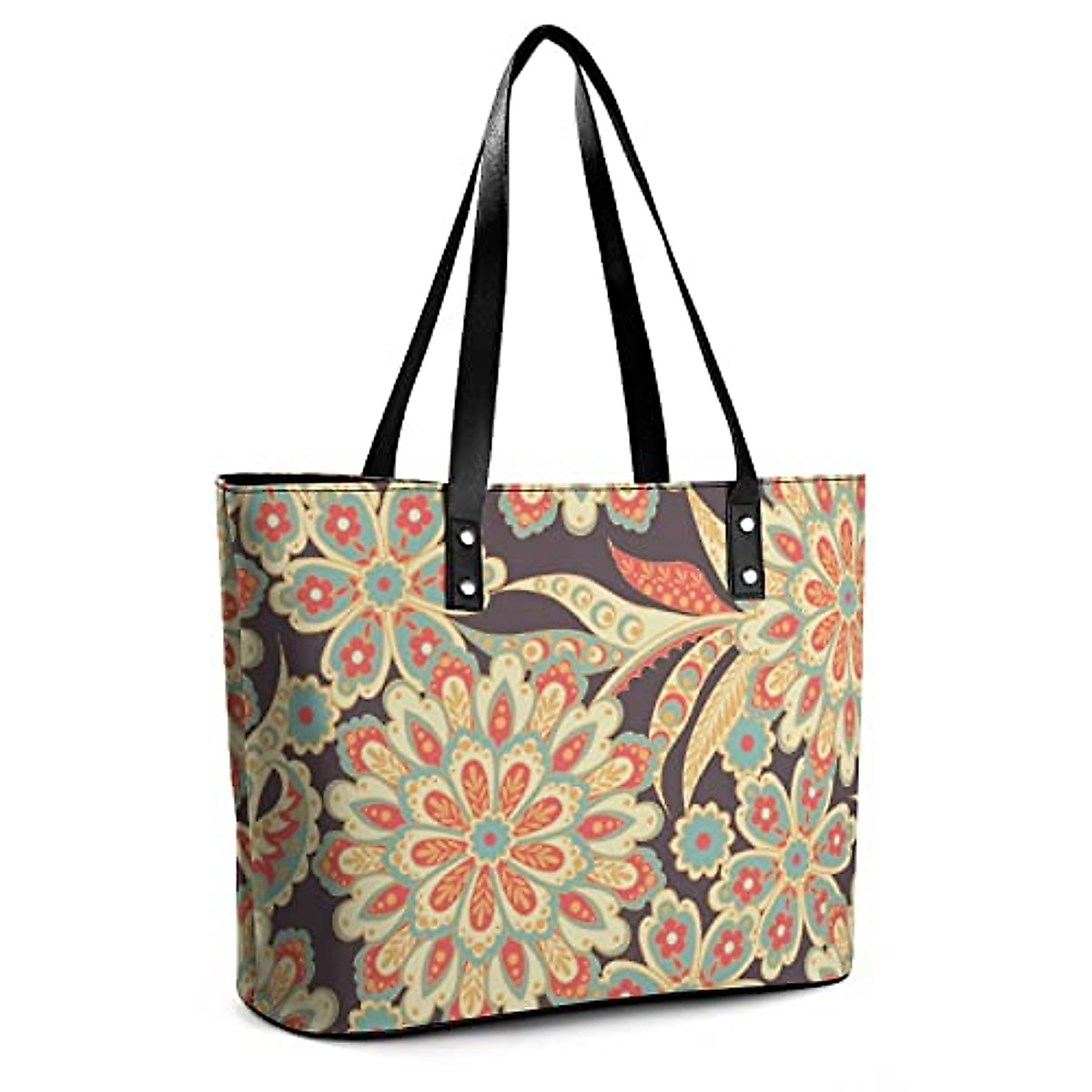 Womens Handbag Flowers Blossom Leather Tote Bag Top Handle Satchel Bags For Lady