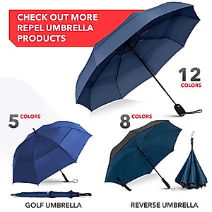Repel Umbrella The Original Portable Travel Umbrella - Umbrellas for Rain Windproof, Strong Compact Umbrella for Wind and Rain - Perfect For On-the-Go, Car Umbrella, Backpack Umbrella