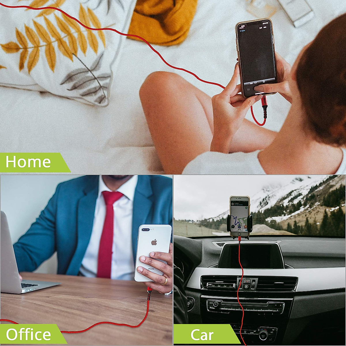 BrexLink USB C to Lightning Cable(10ft, MFi), Fast Charging Support Power Delivery, Nylon Braided Cable Compatible with Phone 12/12 Pro/11/11 Pro/11 Pro Max/XS Max/XS/XR/X/8/8 Plus,Red