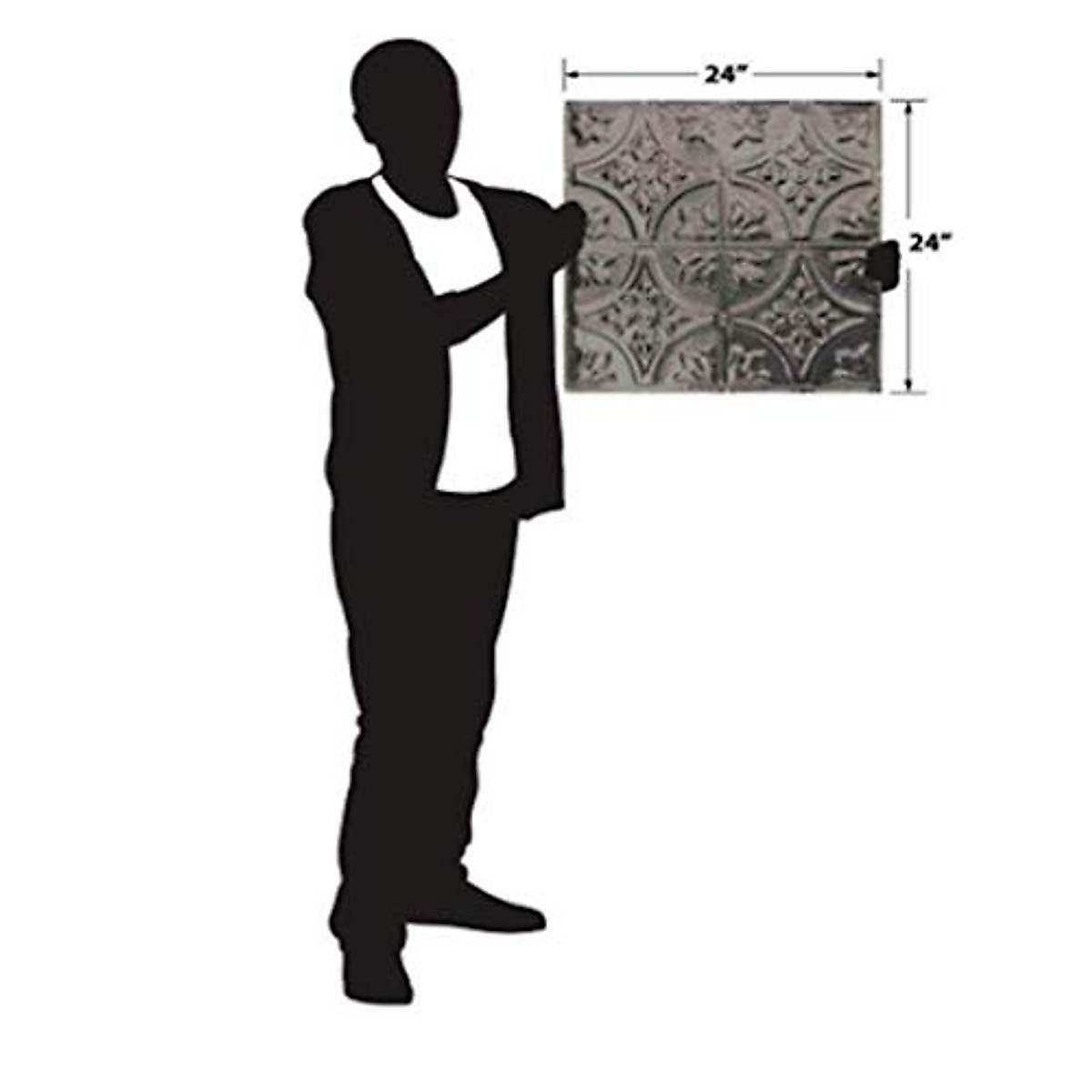 American Tin Ceilings [5-Pack Kit] Nail-Up Metal Tiles Pattern #36 Americana Star Nail-Up Unfinished: 24" x 24" | Genuine Tin | Made in The USA | Model: kit-n-p36-raw