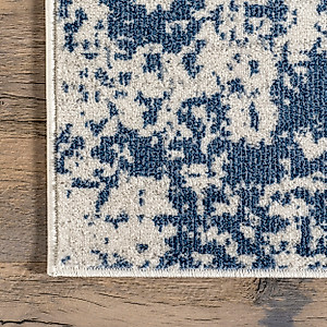 nuLOOM Deedra Modern Abstract Area Rug - 8x10 Area Rug Modern/Contemporary Blue/Ivory Rugs for Living Room Bedroom Dining Room Kitchen