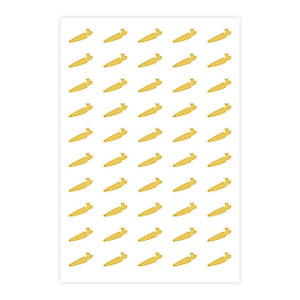 ARK Creation 50 Wedding Meal Stickers for Place Cards - Place Card Menu Choices - Wedding Meal Choice Stickers (Gold, Carrot)