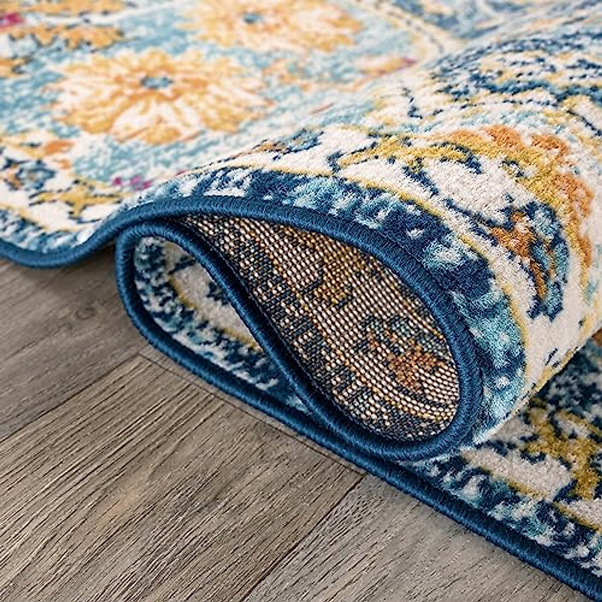 Rugshop Vintage Distressed Bohemian Area Rug 7'10" x 10' Navy