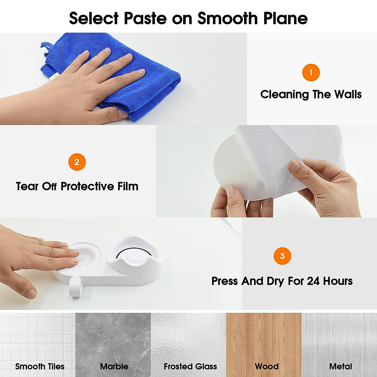 Fentgo Hair Dryer Holder Wall Mount High Speed Hair Dryer with Hair Dryer Power Cord Organizer Hooks, Suitable 2206 Hair Dryer, Compatible for ARAS/Careboda Hair Dryer