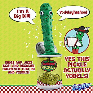 Gagster Dancing Pickle - Sings, Repeats What You Say & Tells Jokes, Singing & Talking PickleToy, Electronic Yodeling Pickle for Anyone Who Loves Pickles and Funny Gag Gifts